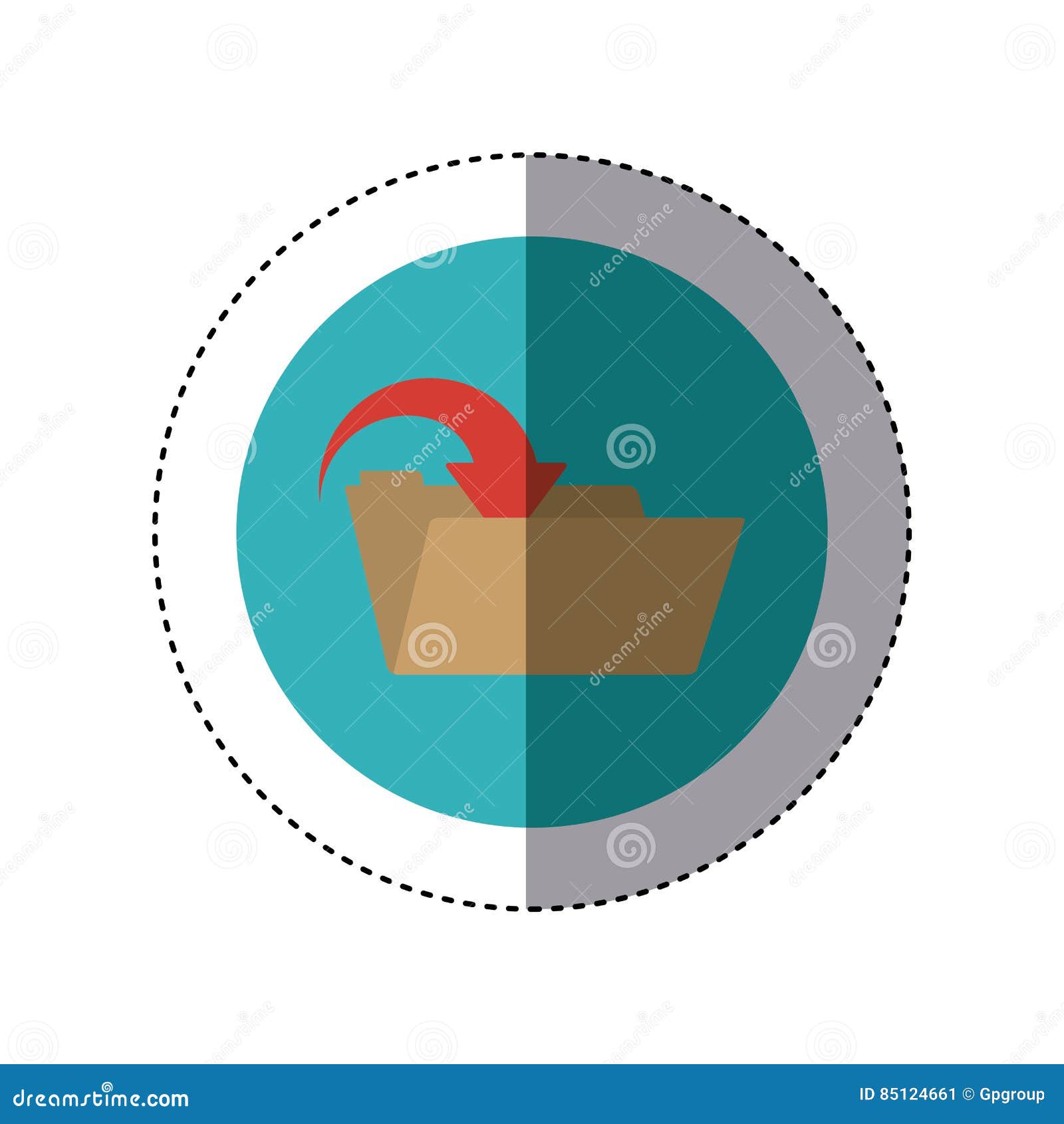 Folder With Red Arrow Vector Illustration | CartoonDealer.com #9643700