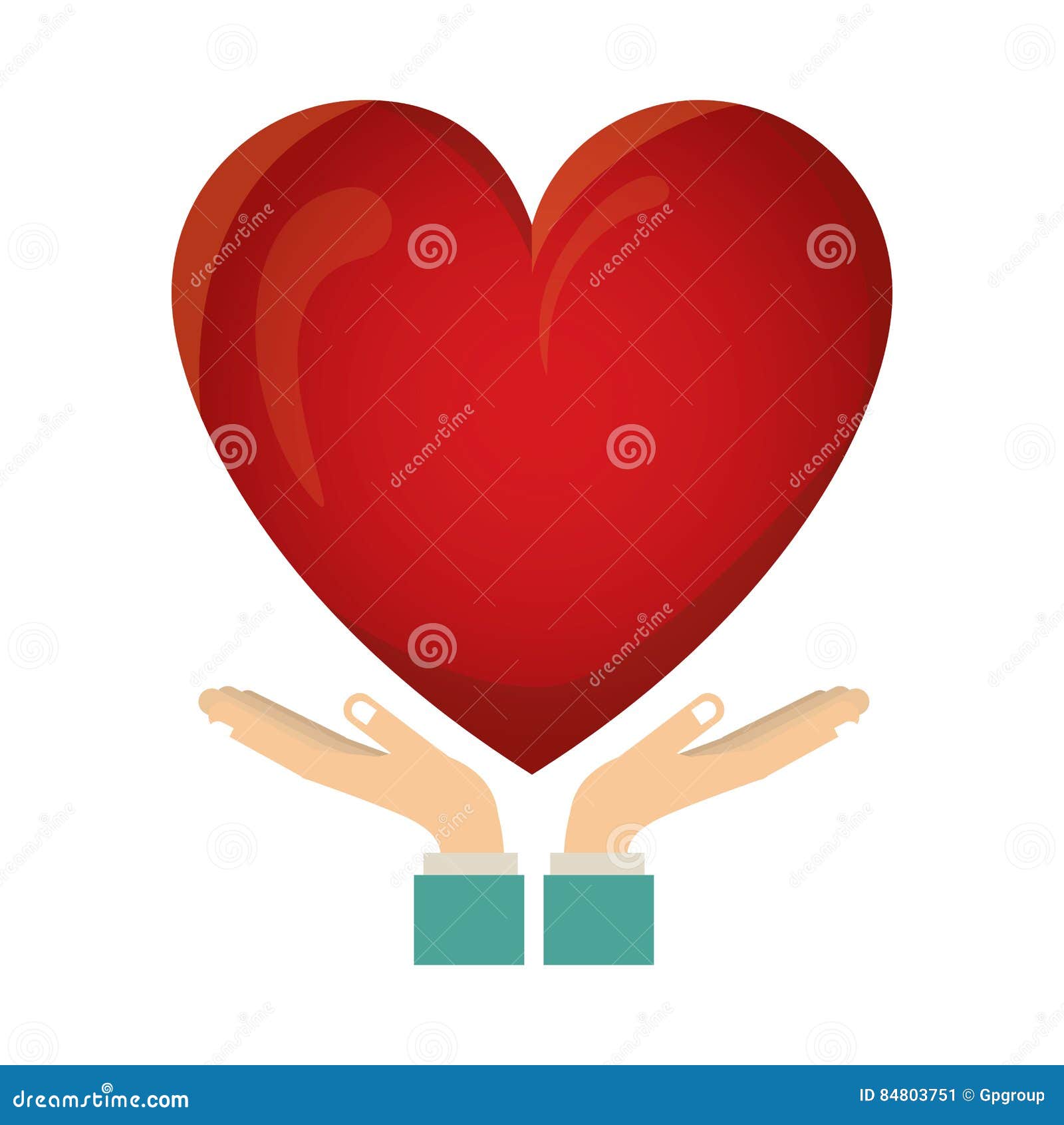 Colorful Sticker of Hands Holding a Heart Stock Vector - Illustration ...