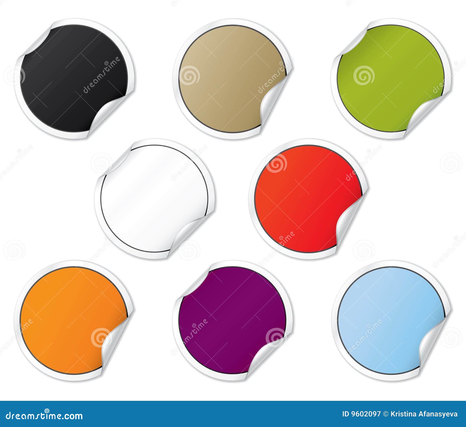 Colorful Sticker Set stock vector. Illustration of metallic - 9602097