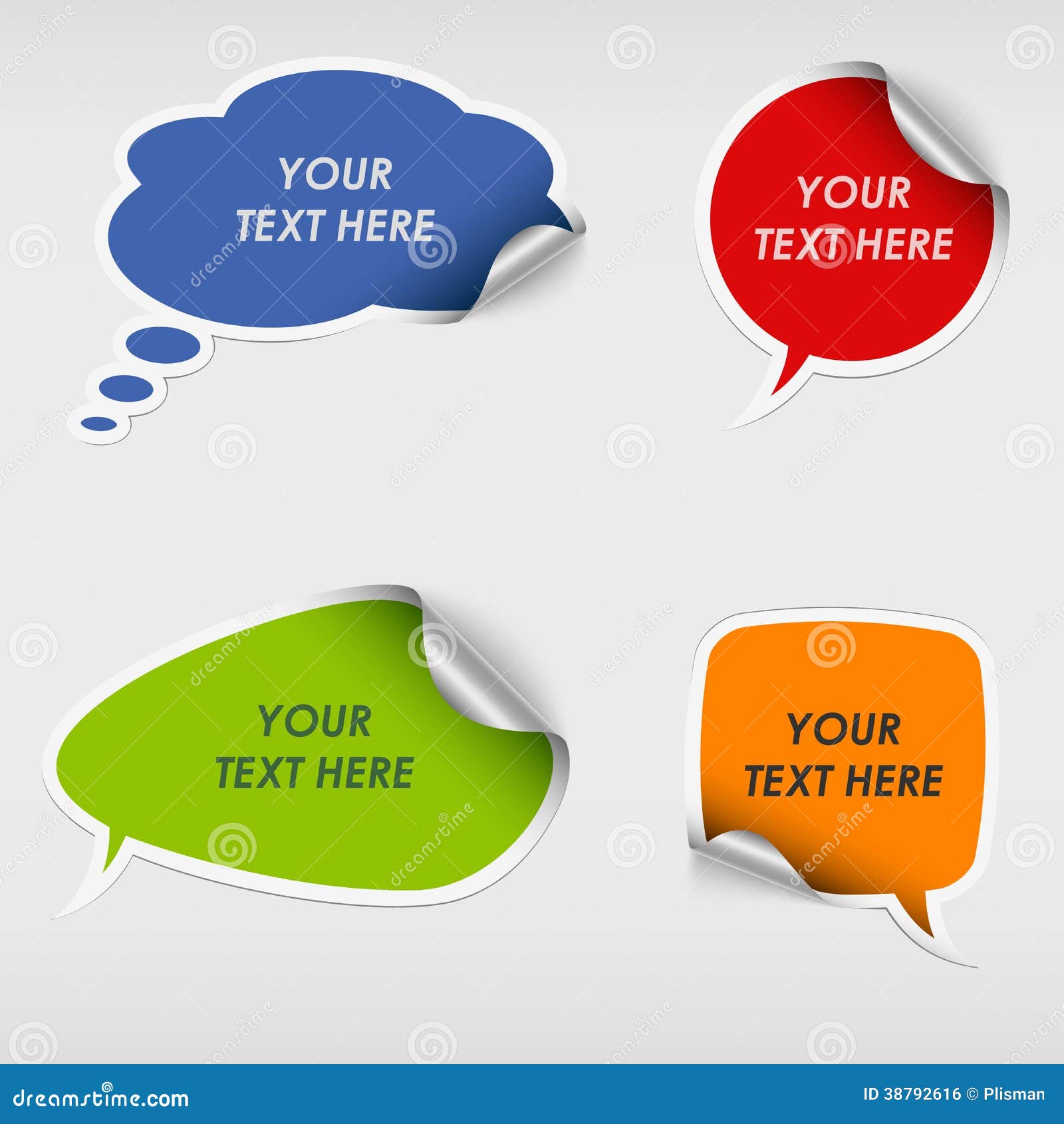 Colorful Stickers Dialog Bubble Template Stock Vector - Illustration of ...