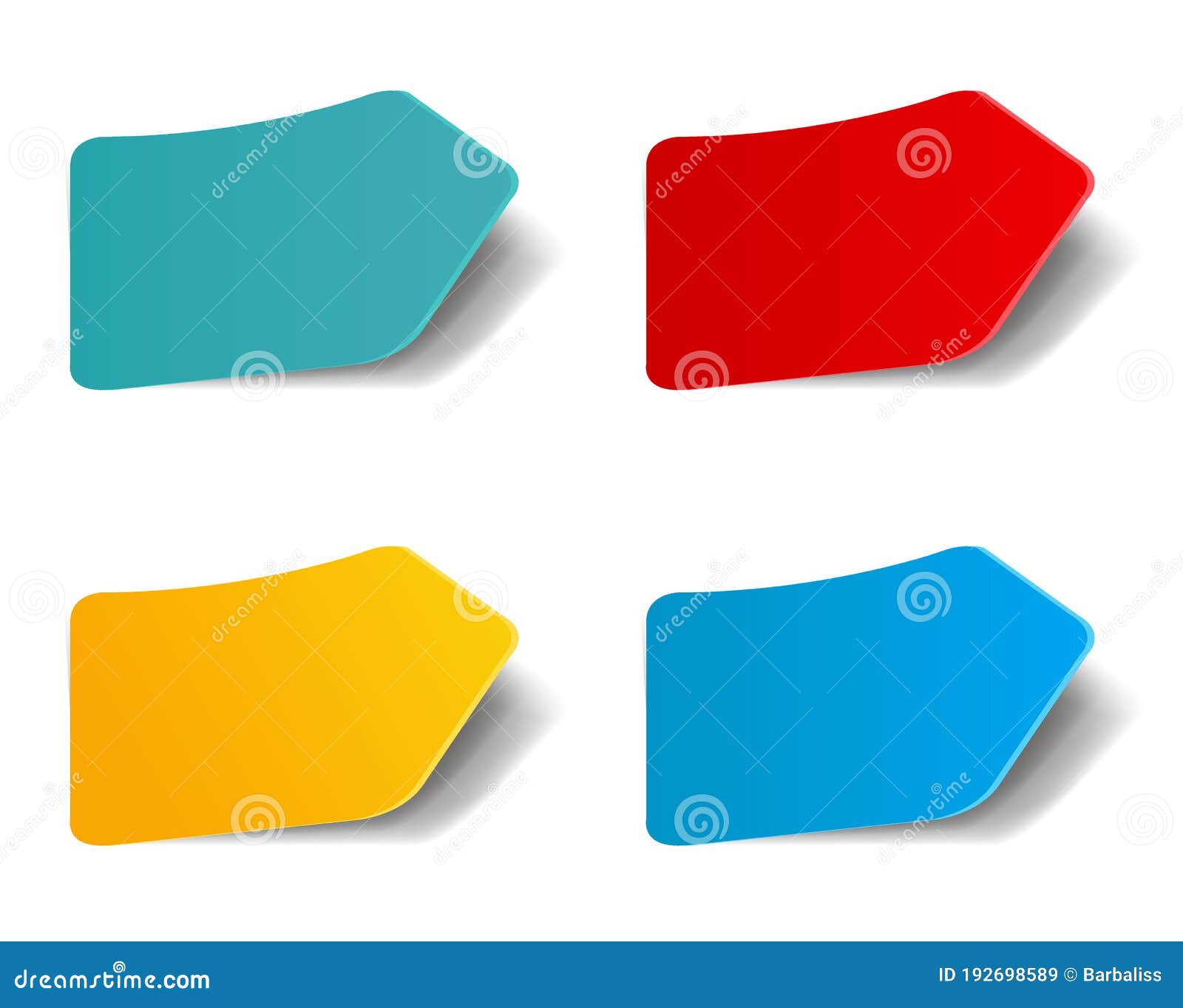 Colorful Stickers Set Isolated White Background Stock Vector ...
