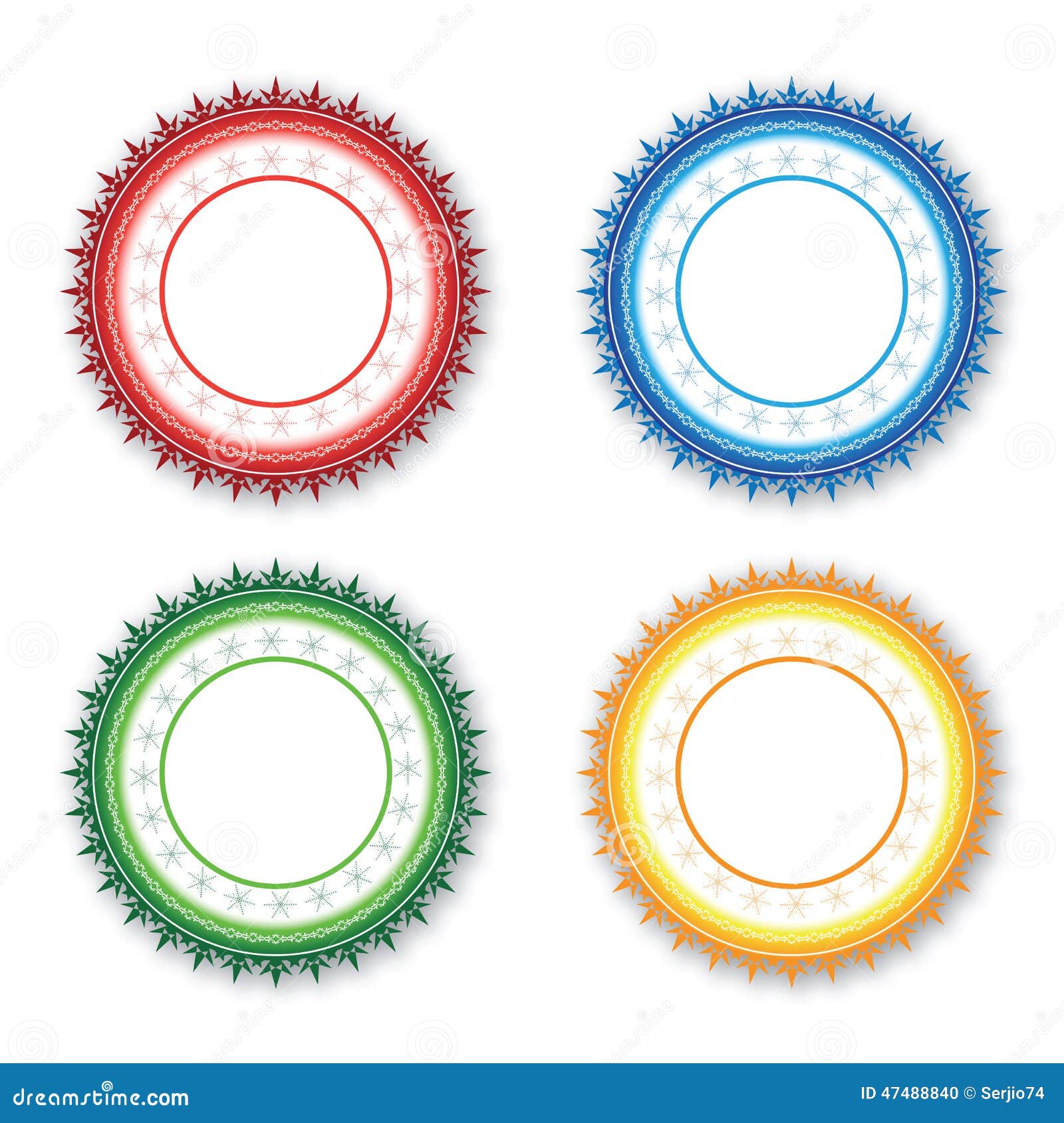 Colorful Stickers on White Background. Stock Vector - Illustration of ...