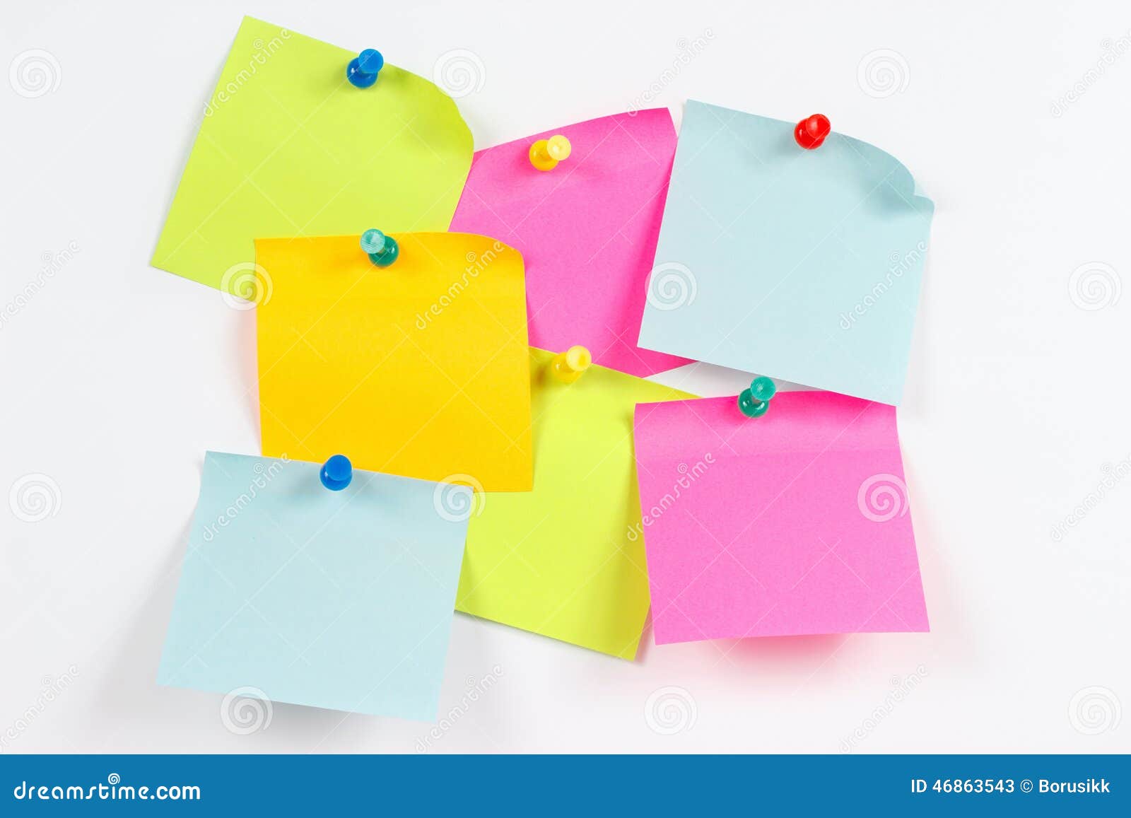 Colorful Stickers on White Message Board Stock Image - Image of piece ...
