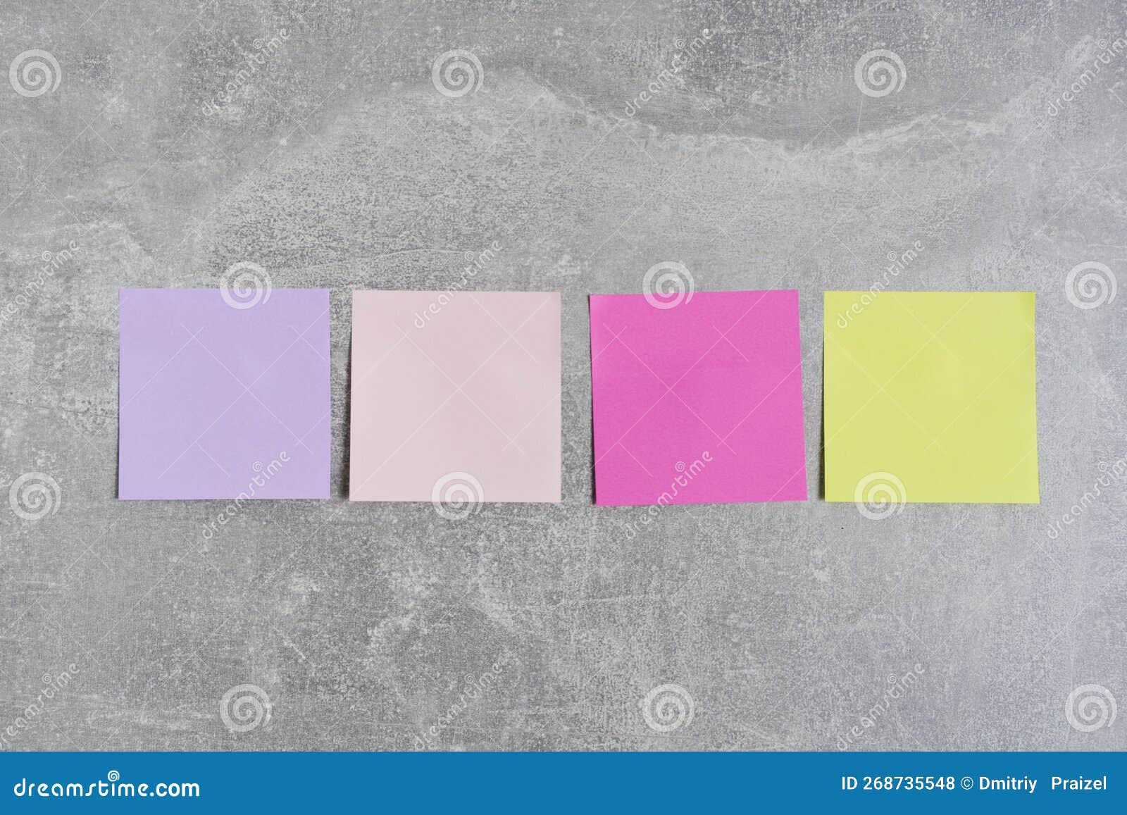 Colorful Stickers for Writing Notes are Glued Concrete Wall. Stock ...