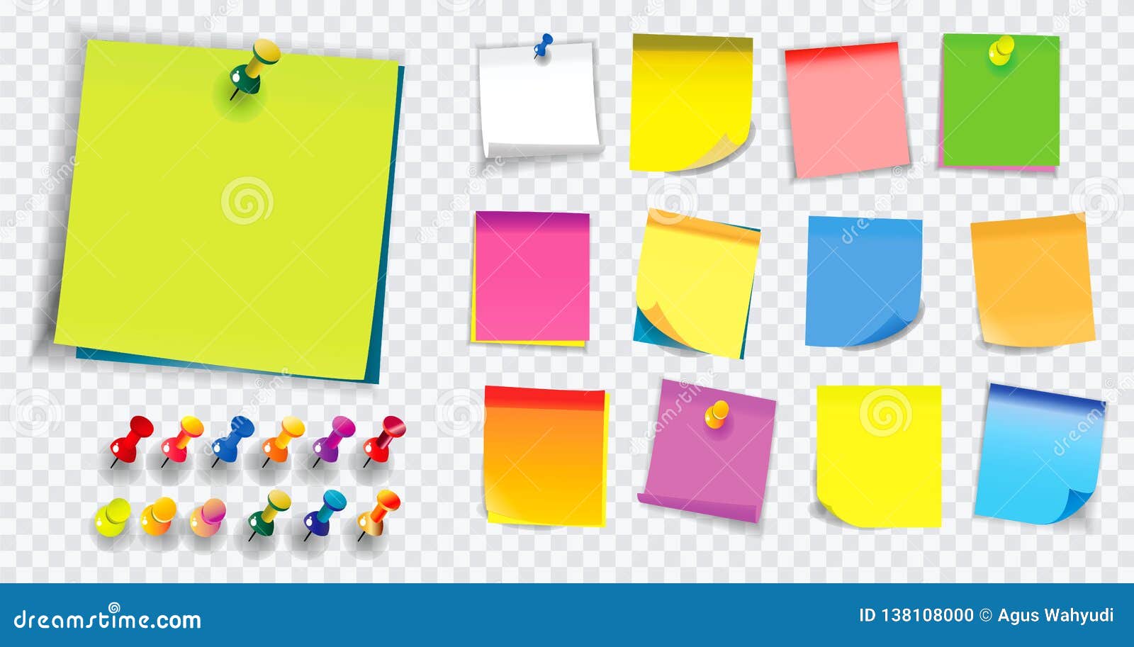 Colorful sticky note stock illustration. Illustration of communication ...