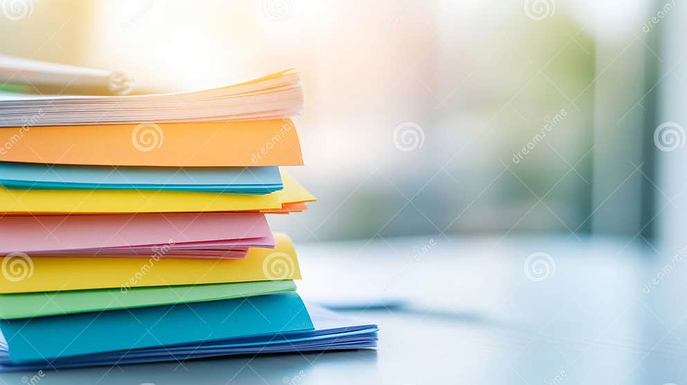 Stack of Colorful Sticky Notes Organized in a Neat Row with Labeled ...