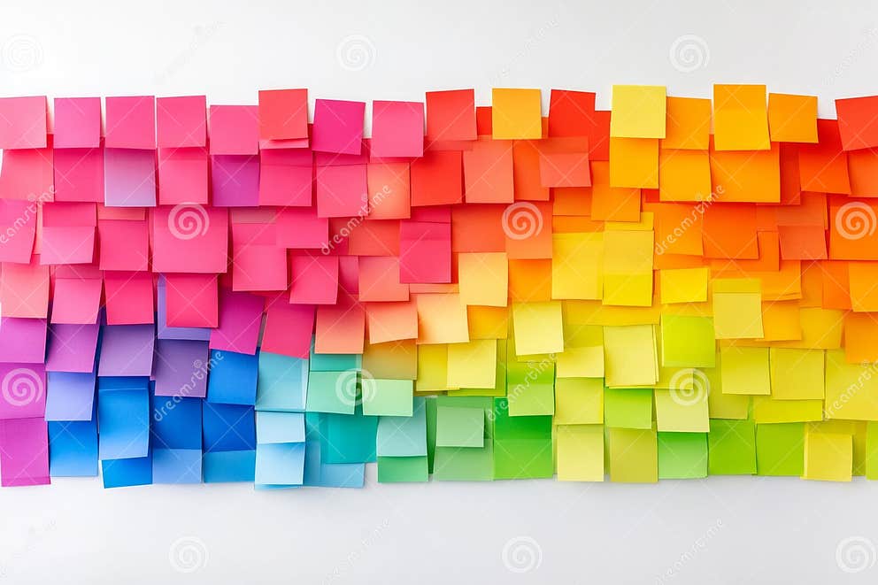 Colorful Sticky Notes Arranged in a Stunning Rainbow Pattern Create an ...