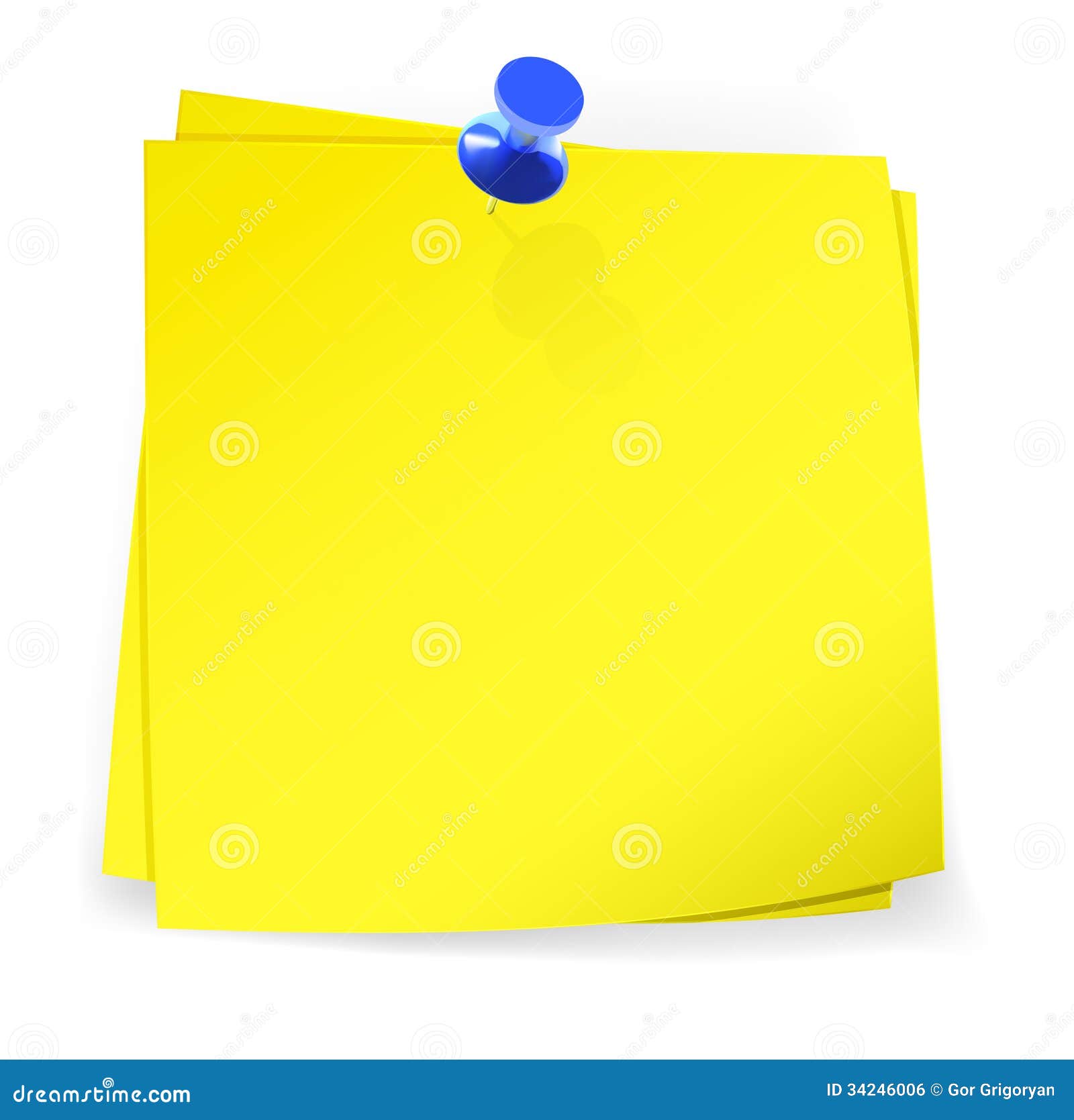 Colorful Sticky Notes Attached With Blue Pin Royalty Free Stock Image ...