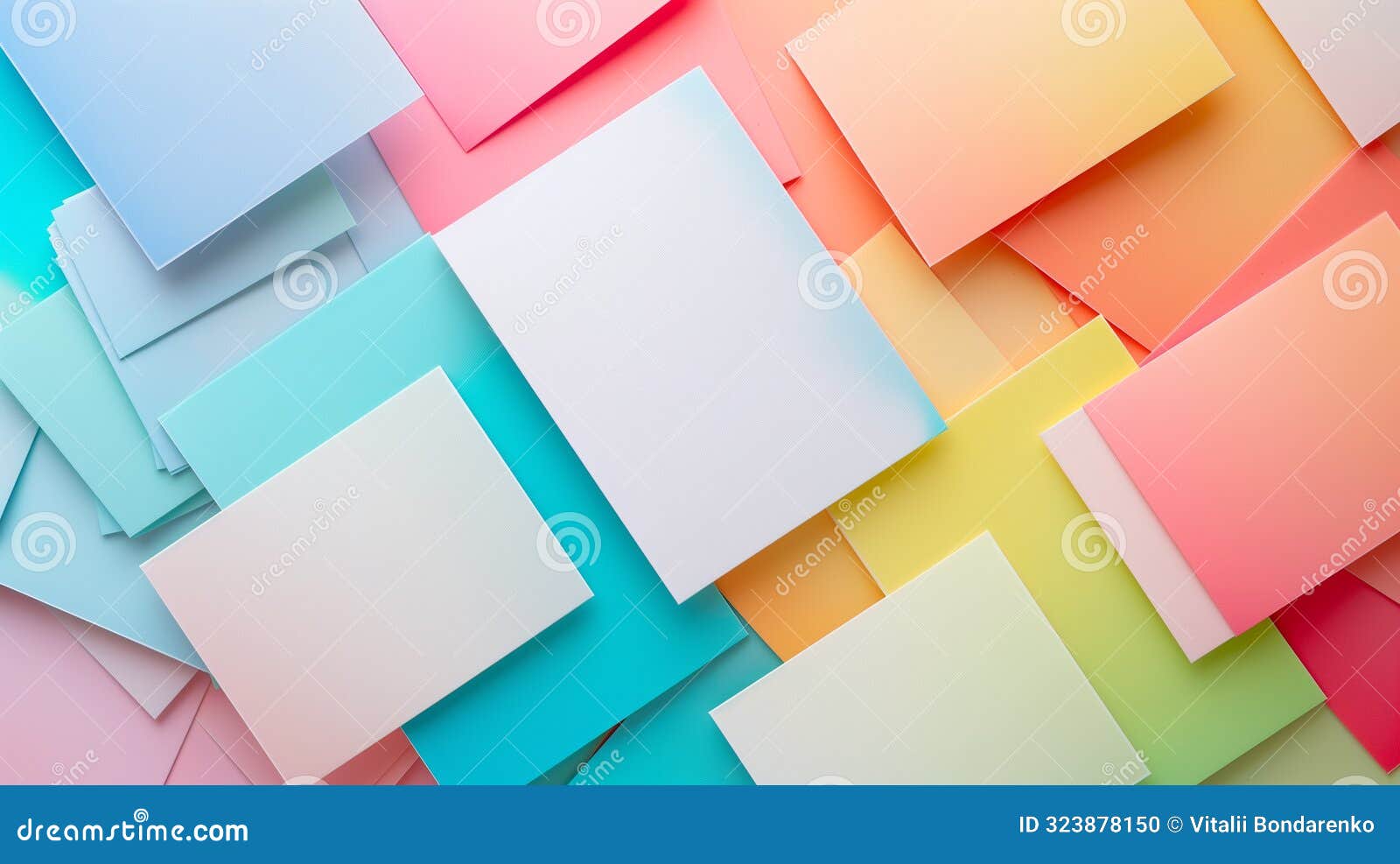 3d Rendering of Colorful Abstract Background with Square and Rectangle ...