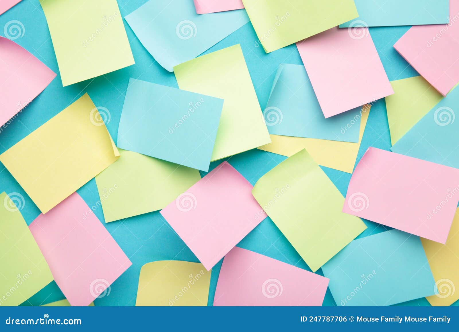 Colorful Sticky Notes on Blue Background Stock Photo - Image of note ...