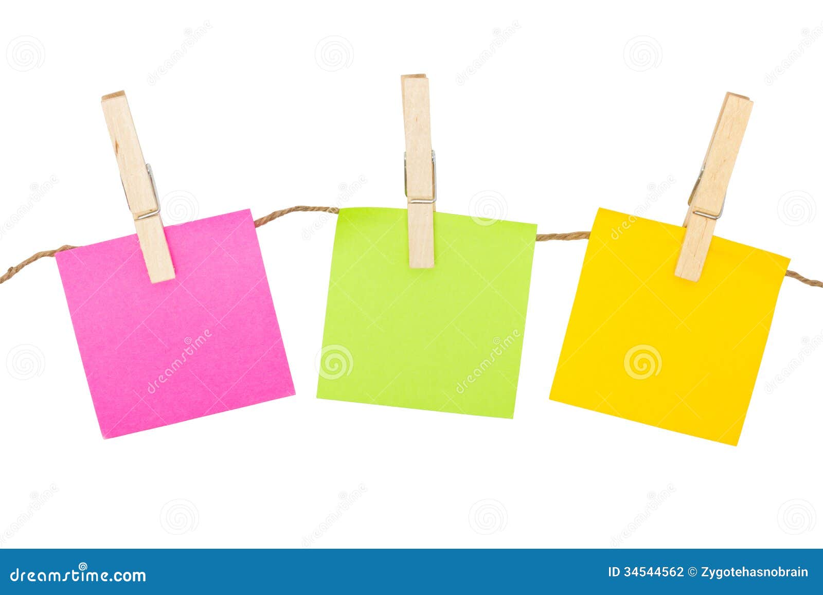 Colorful Sticky Notes On Green Fabric. Stock Image | CartoonDealer.com ...