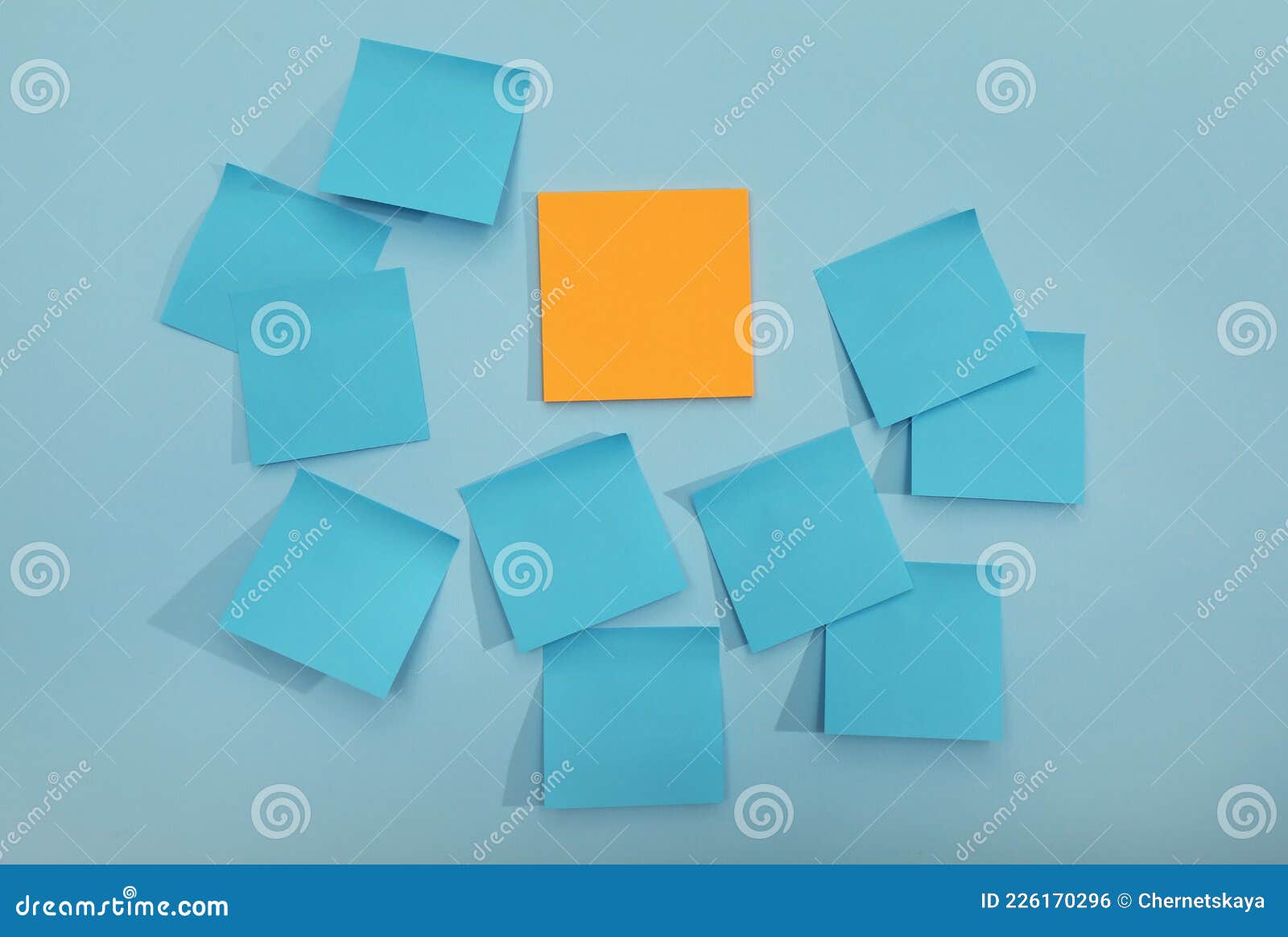 Colorful Sticky Notes on Light Blue Background, Flat Lay Stock Photo ...