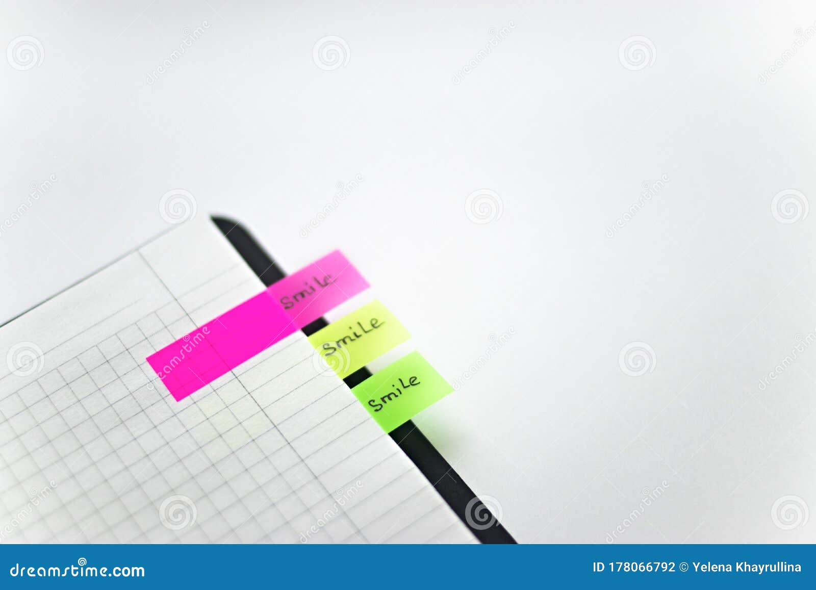 Colorful Sticky Notes in a Notebook Stock Photo - Image of adhesive ...