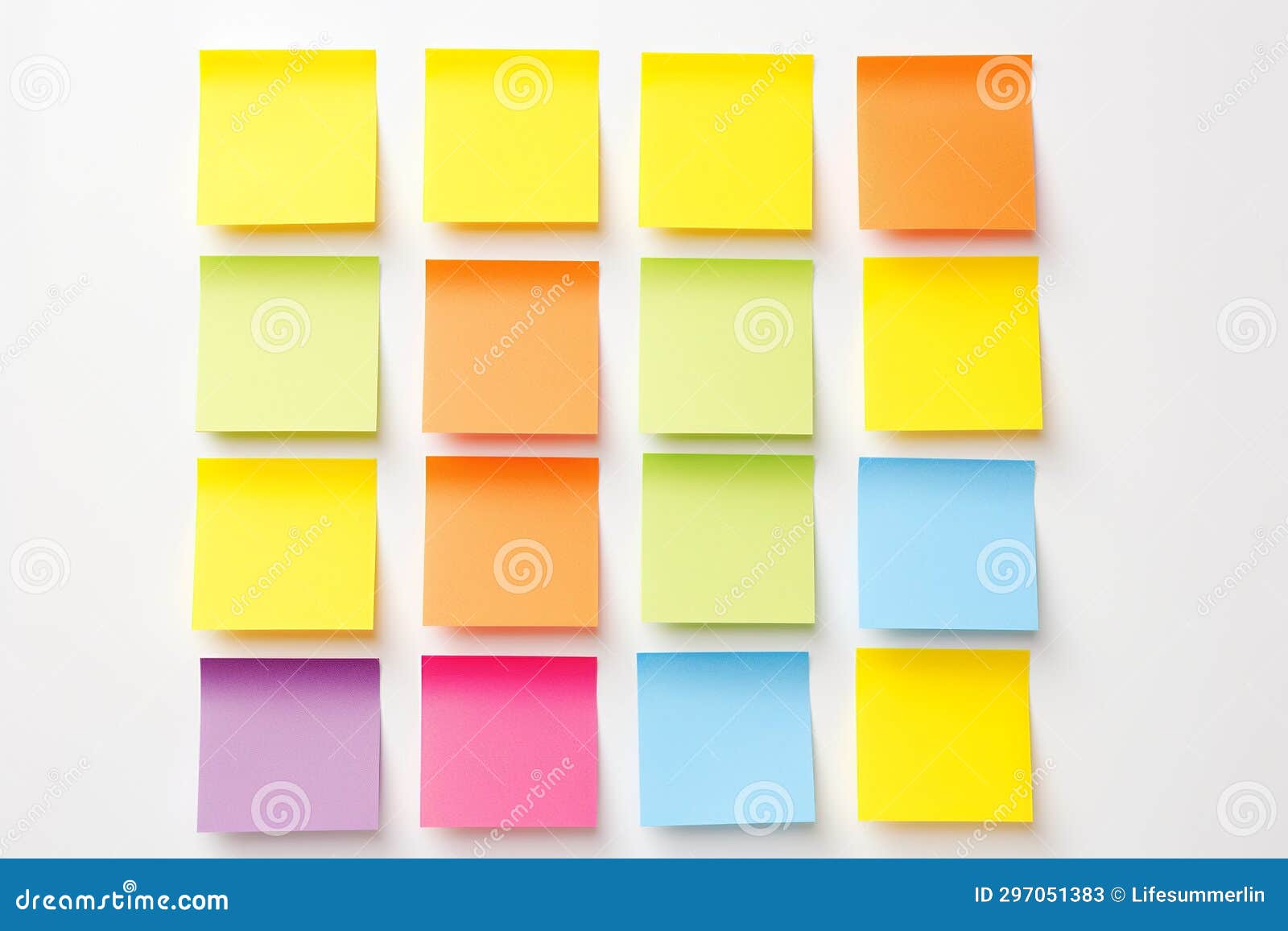 Colorful Sticky Notes: Organized Creativity Stock Image - Image of ...