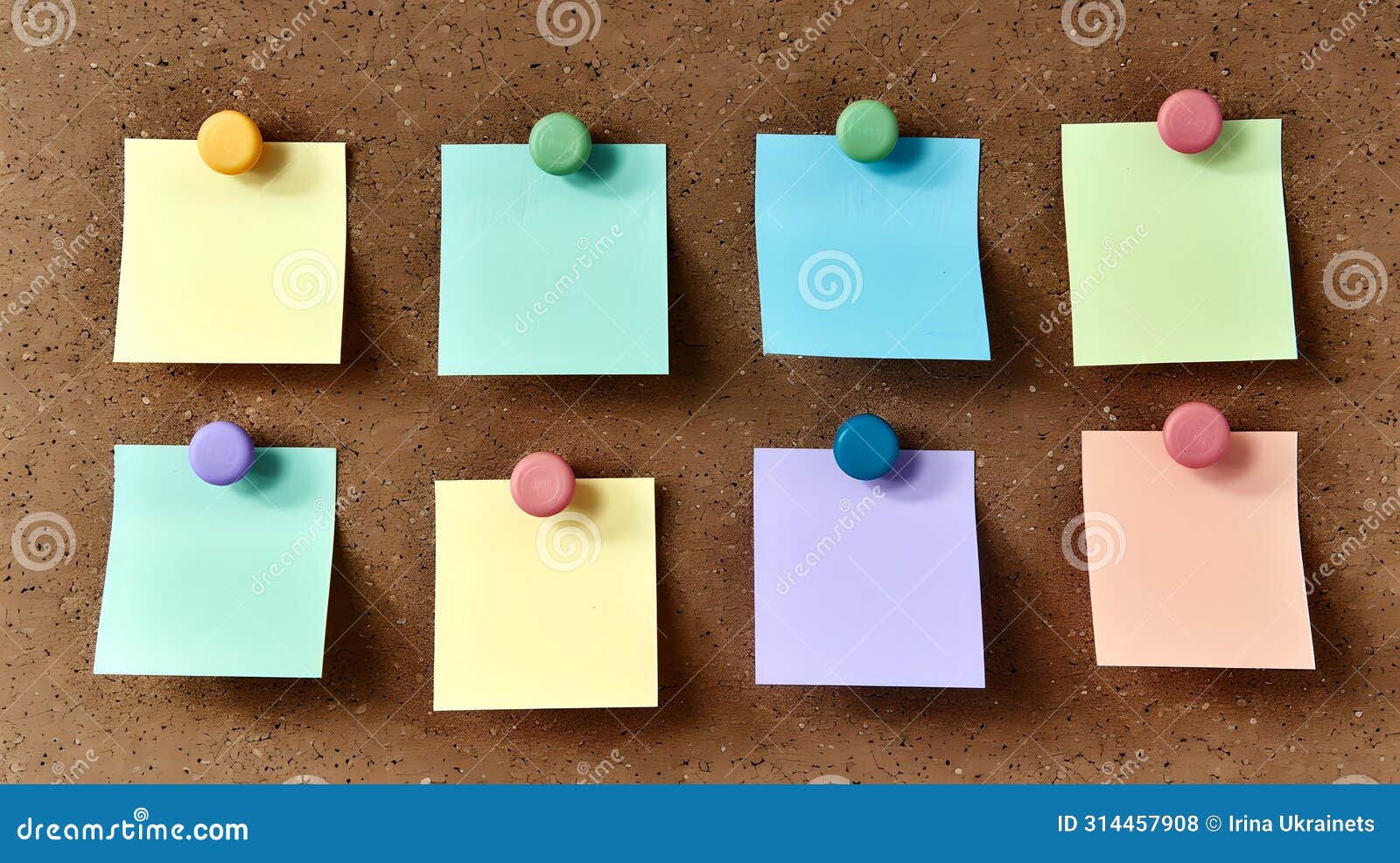 Colorful Sticky Notes Pinned on Board for Organization and Reminders ...