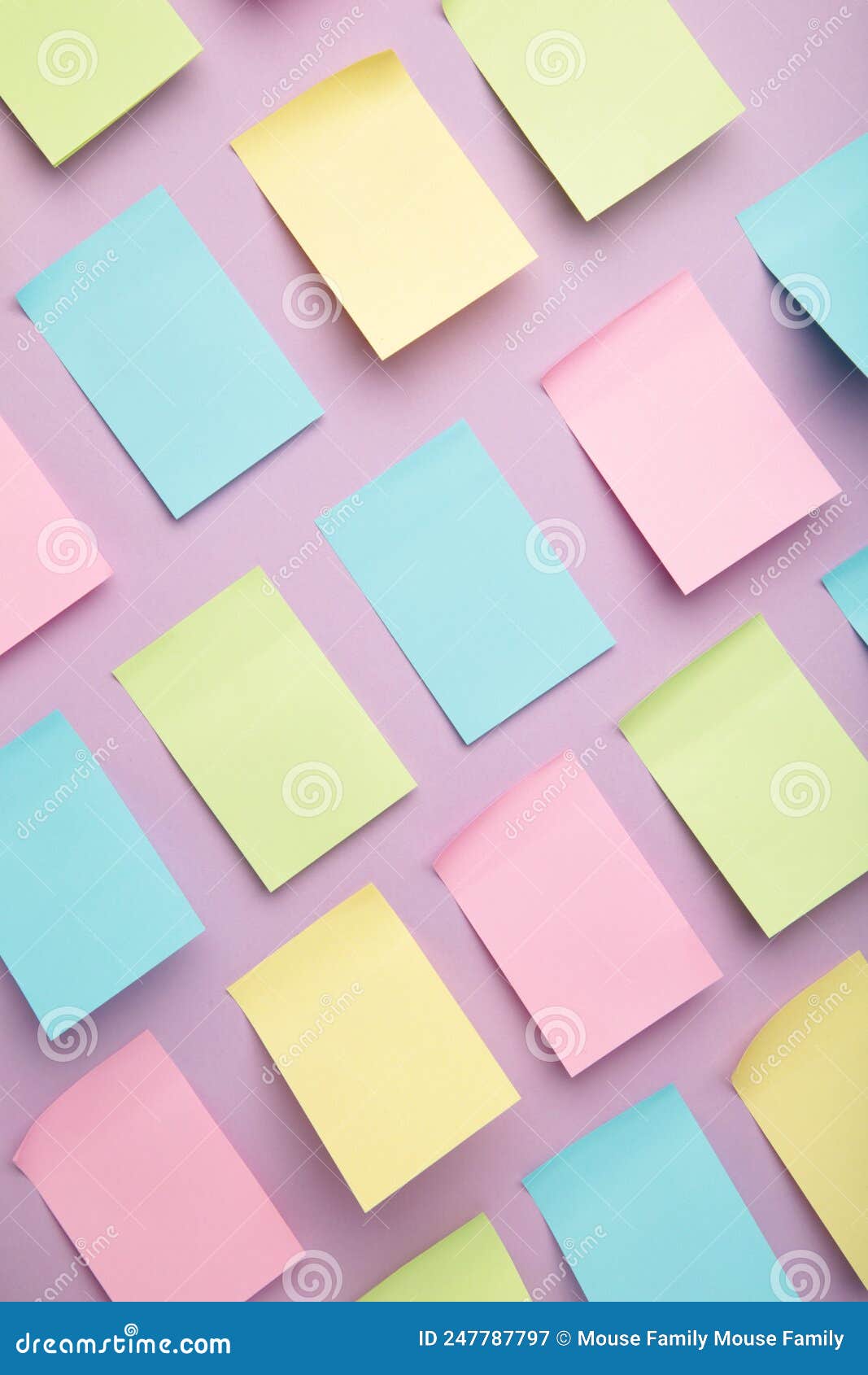 Colorful Sticky Notes on Purple Background. Vertical Photo Stock Image ...