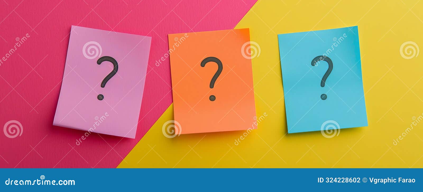 Colorful Sticky Notes with Question Marks on a Vibrant Background Stock ...