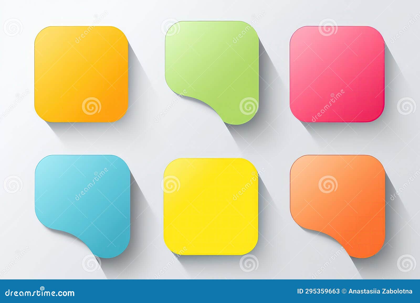 Colorful Sticky Notes in Speech Bubble Shape Stock Illustration ...
