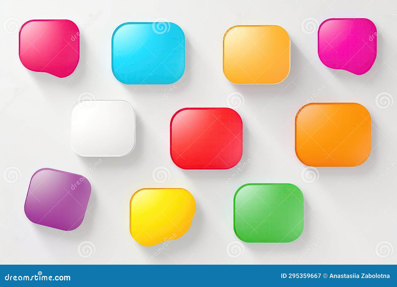 Colorful Sticky Notes in Speech Bubble Shape Stock Illustration ...