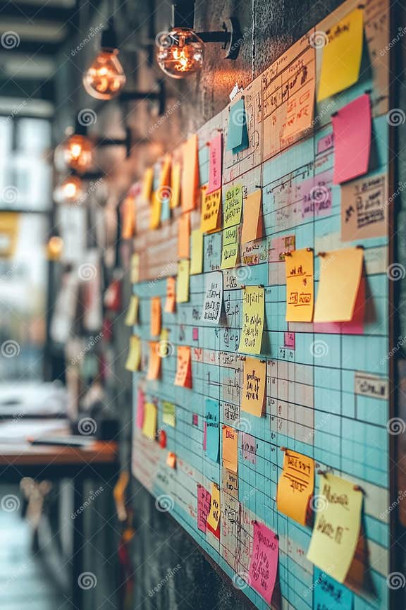 Colorful Sticky Notes, a Vibrant Array of Sticky Notes on a Wall ...