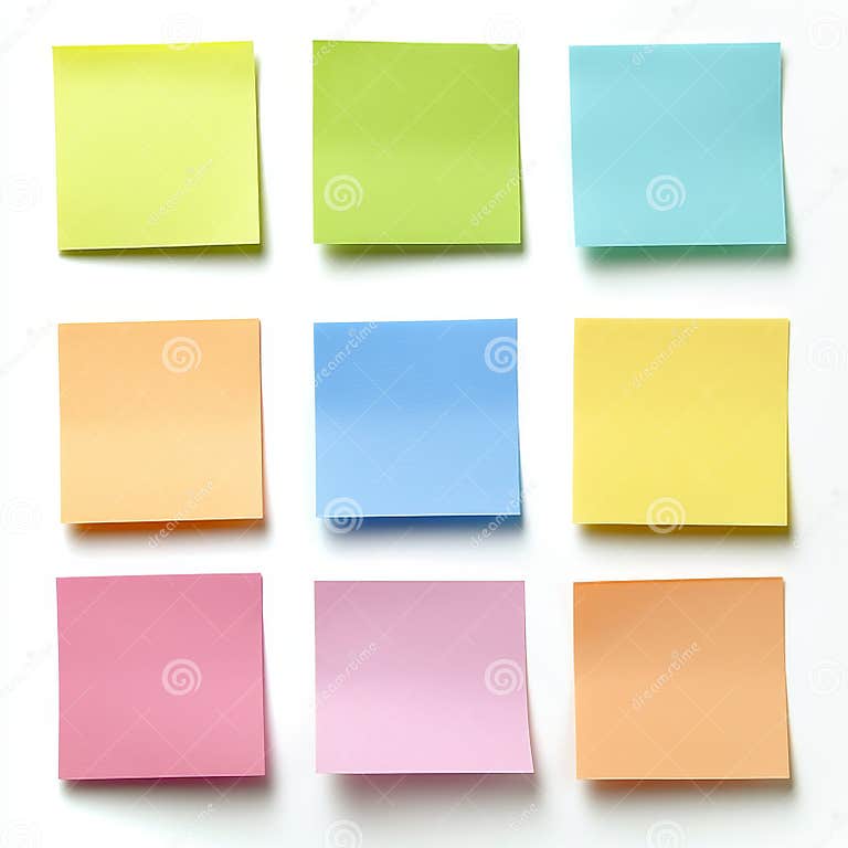 Colorful Sticky Notes on White Background Stock Illustration ...