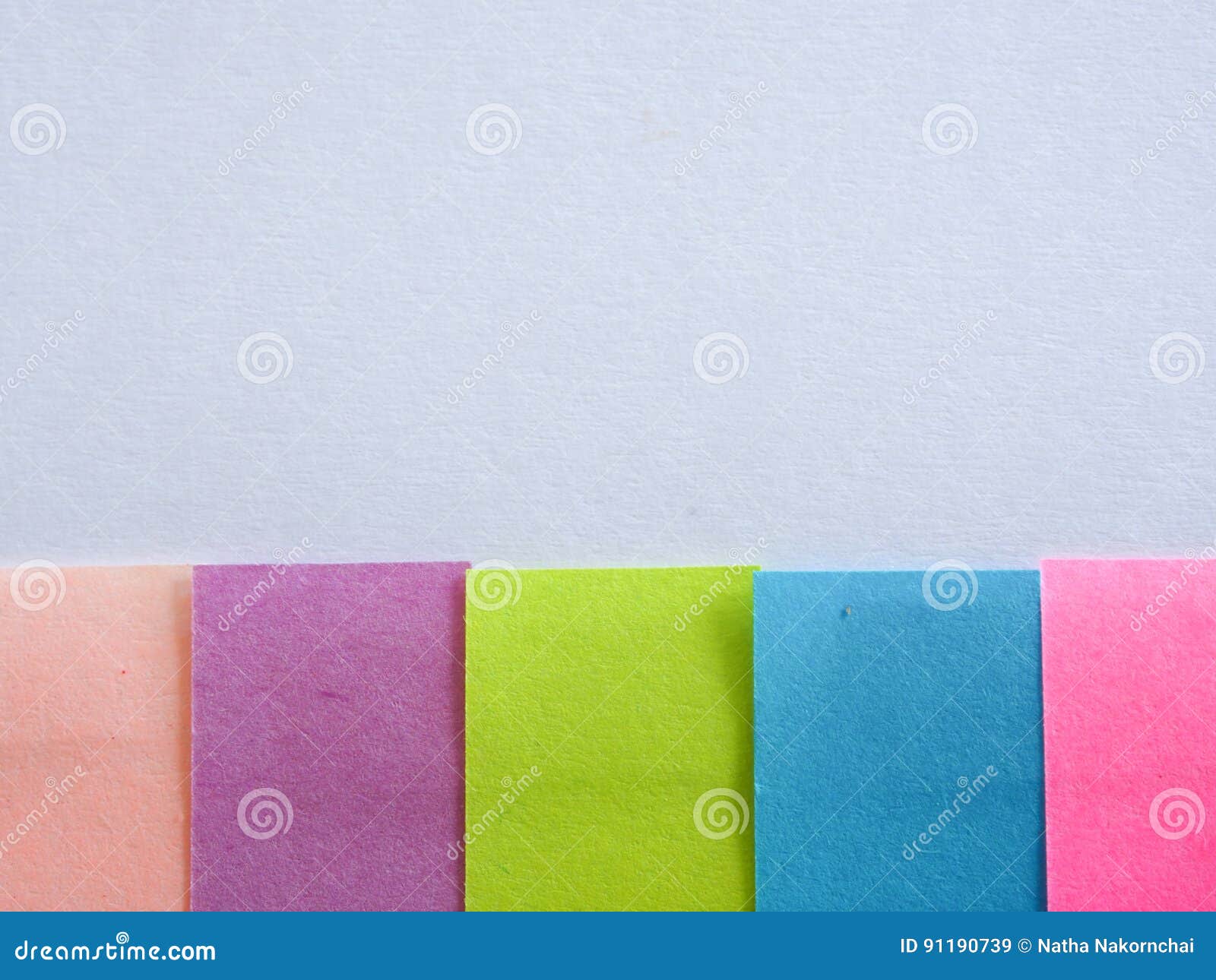 Colorful Sticky Notes on a White Background with Free Text Space Stock ...