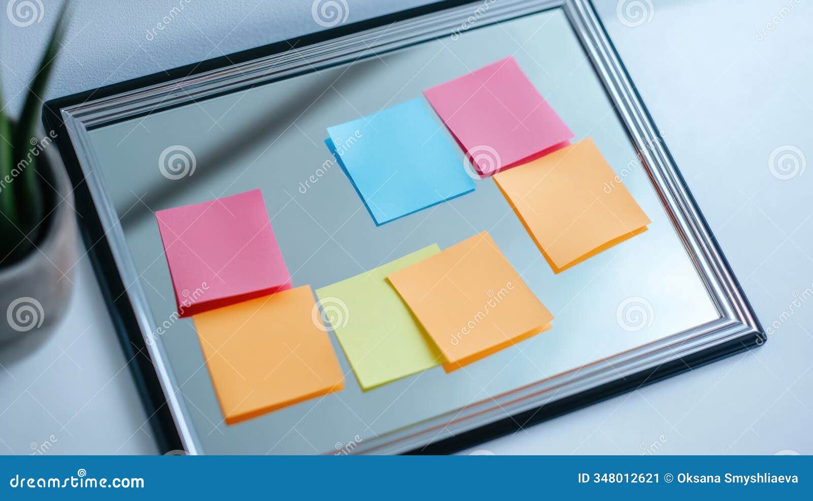Colorful Sticky Notes on Whiteboard for Organization and Planning Stock ...