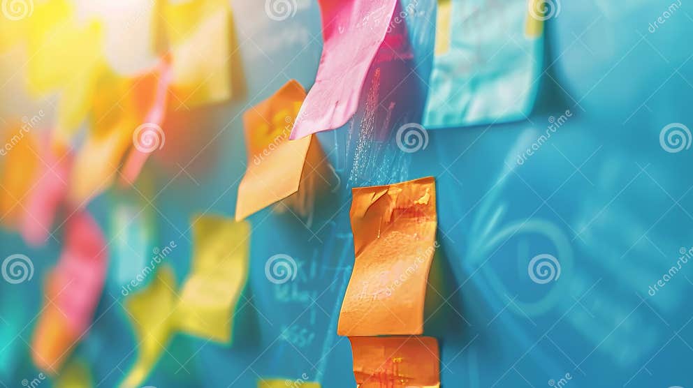 Colorful Sticky Notes on Whiteboard Symbolize Creative and ...