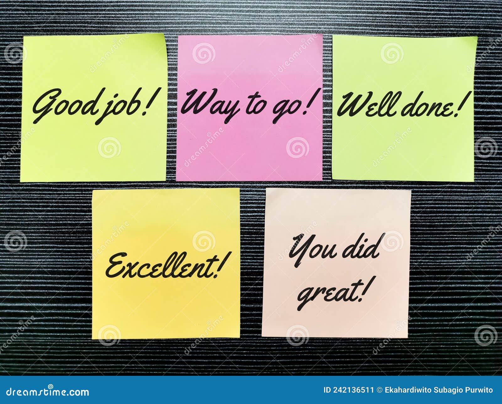 Colorful Sticky Notes with Words of Positive Praise. Stock Image ...