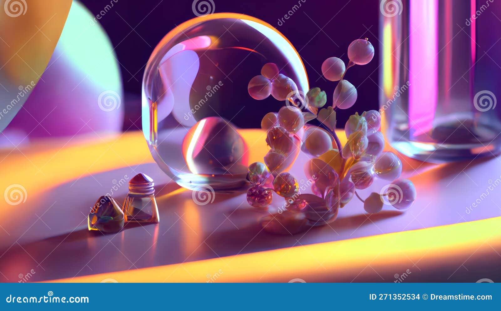 Colorful Still Life of Crystal Objects Stock Illustration ...