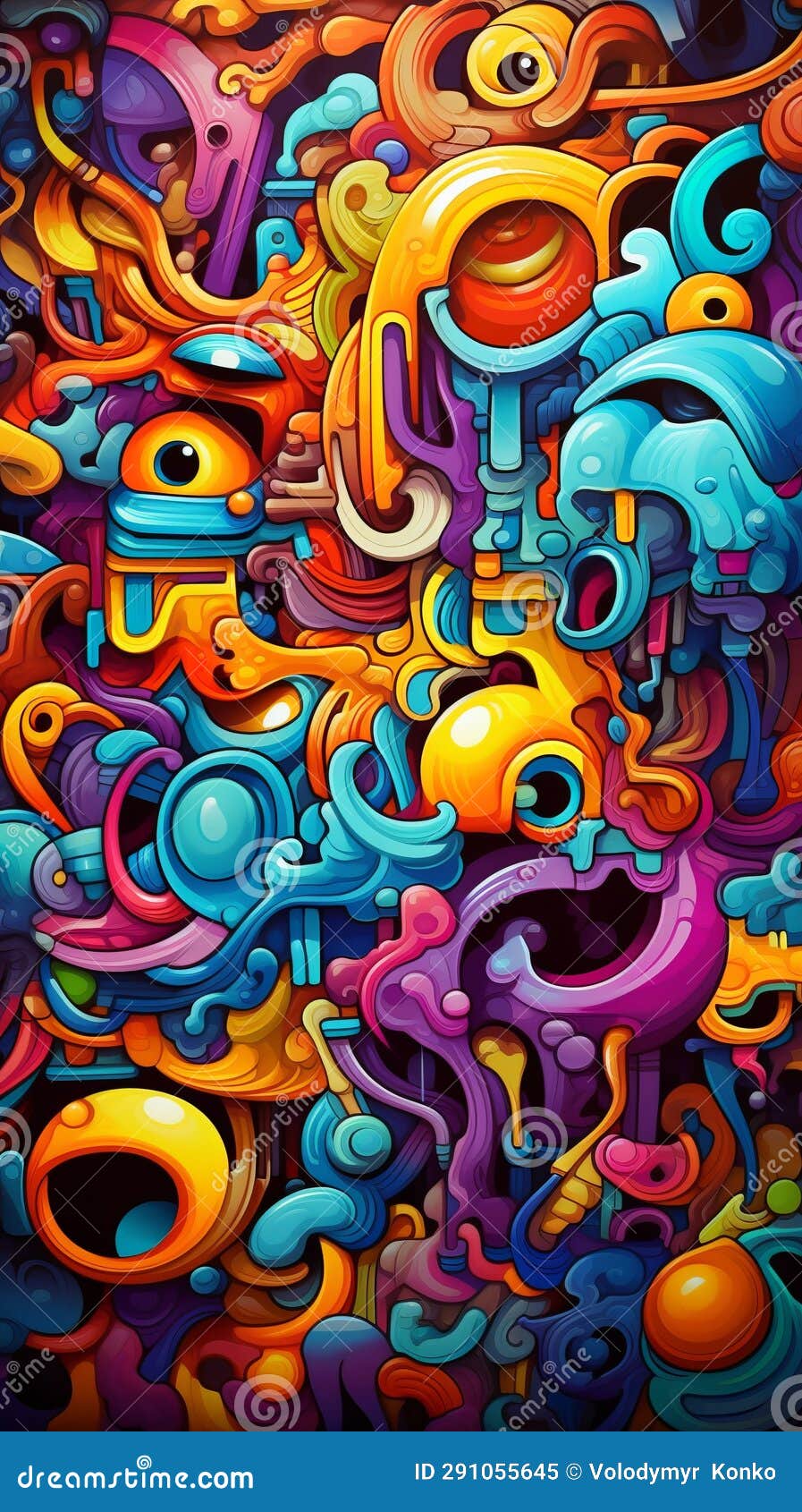 A Colorful Still Life Painting with a Variety of Objects Stock Image ...