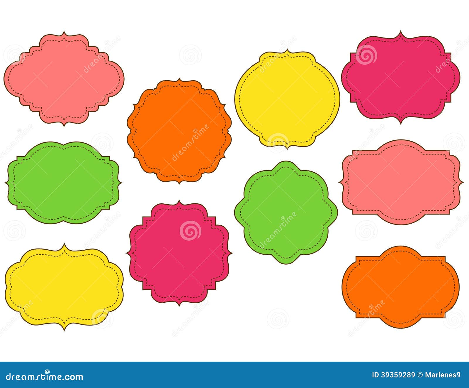 Colorful Stitched Frames Set Stock Vector - Illustration of colorful ...