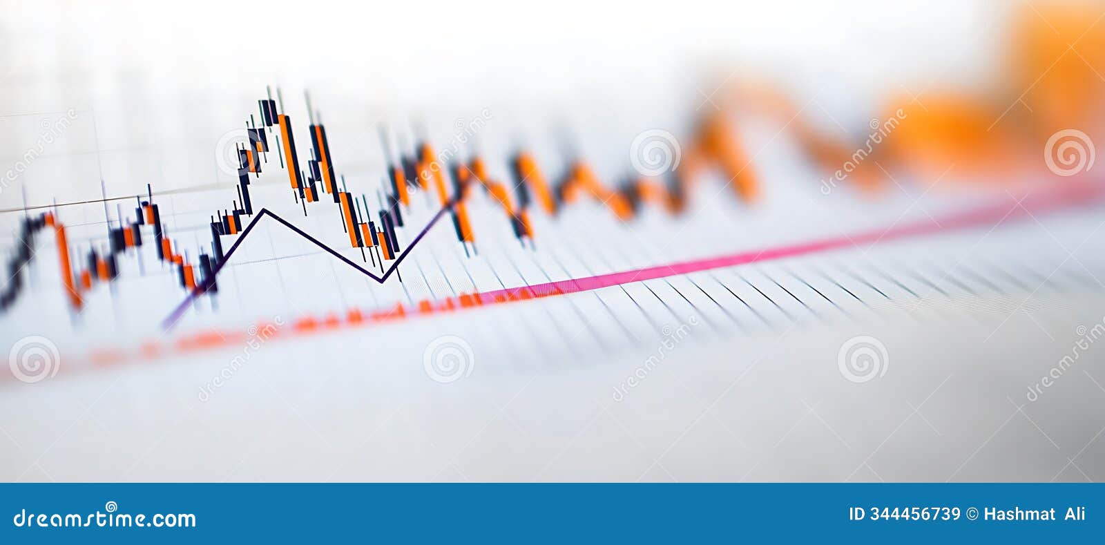 Colorful Stock Trendline Chart Against a White Background Stock ...
