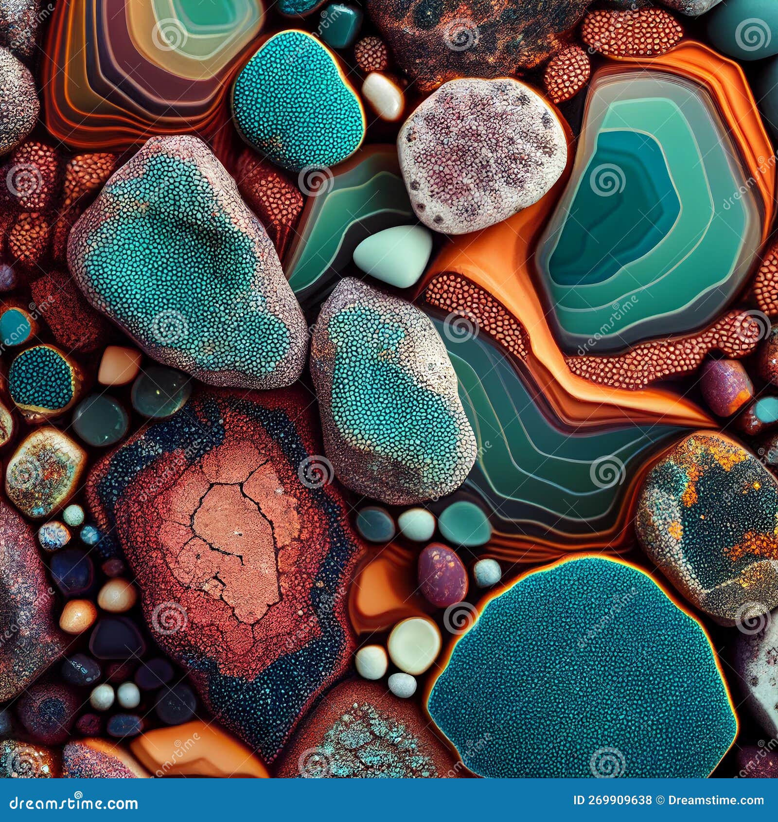 Colorful Stone Textures Composition. Generative Ai. Stock Illustration ...