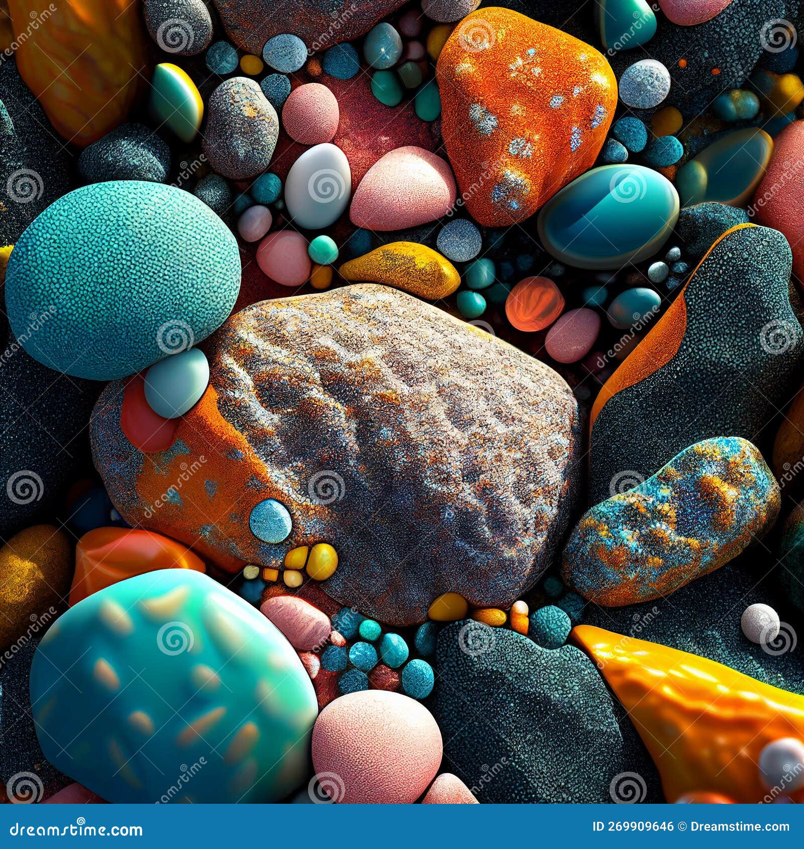 Colorful Stone Textures Composition. Generative Ai. Stock Illustration ...