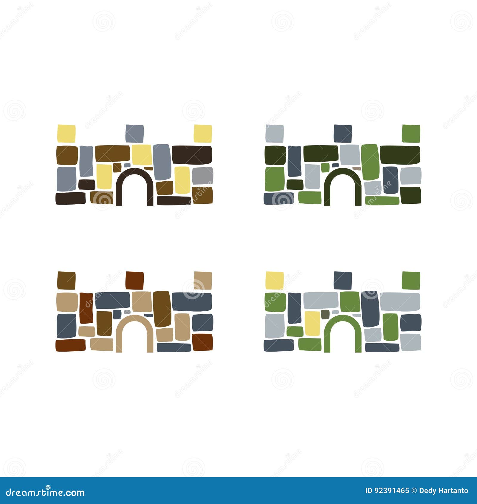 Colorful stone fort logo stock vector. Illustration of abstract - 92391465