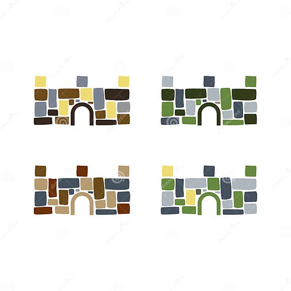 Colorful stone fort logo stock vector. Illustration of abstract - 92391465