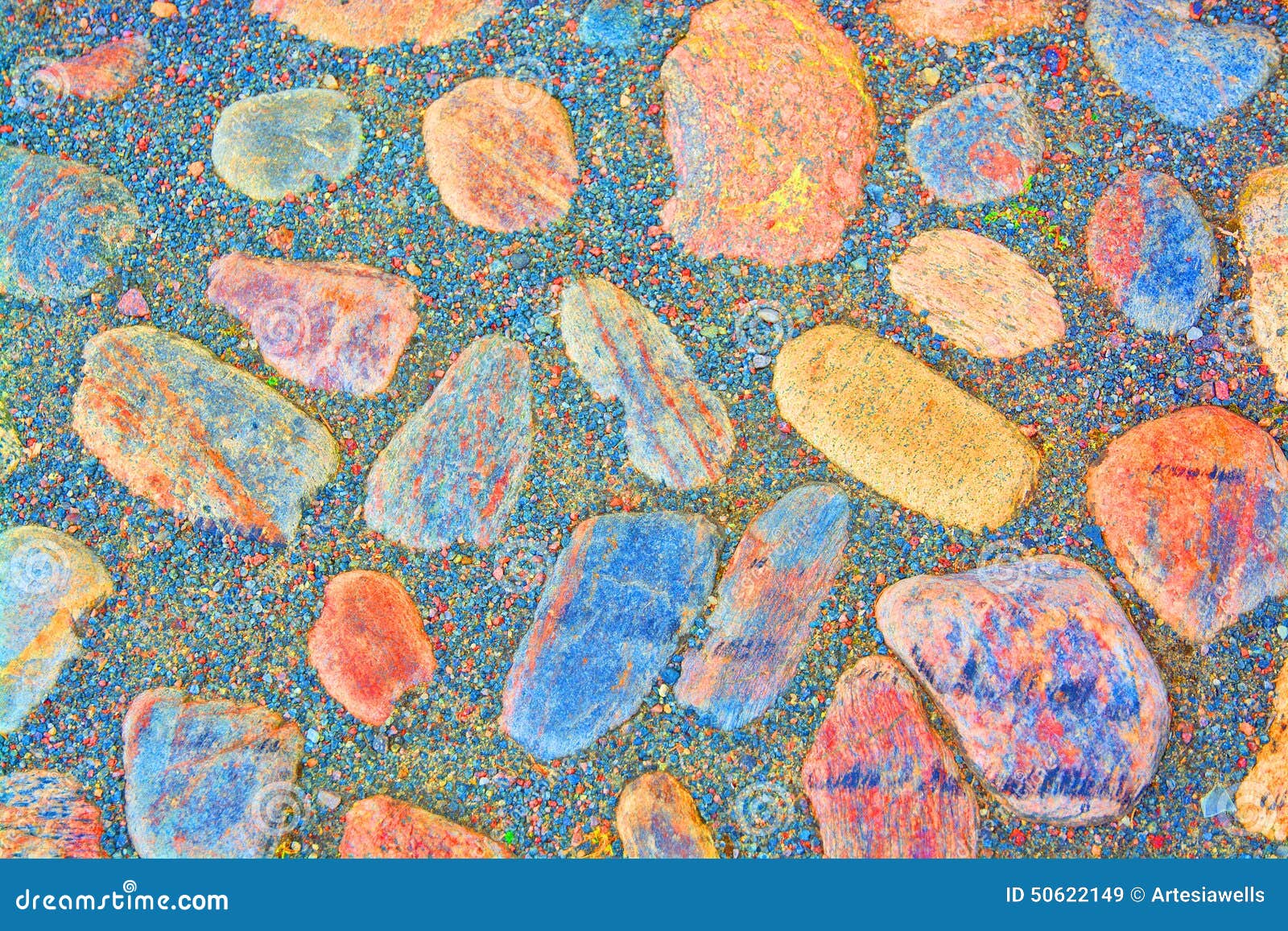 Colorful stone pavement stock image. Image of rocks, color - 50622149
