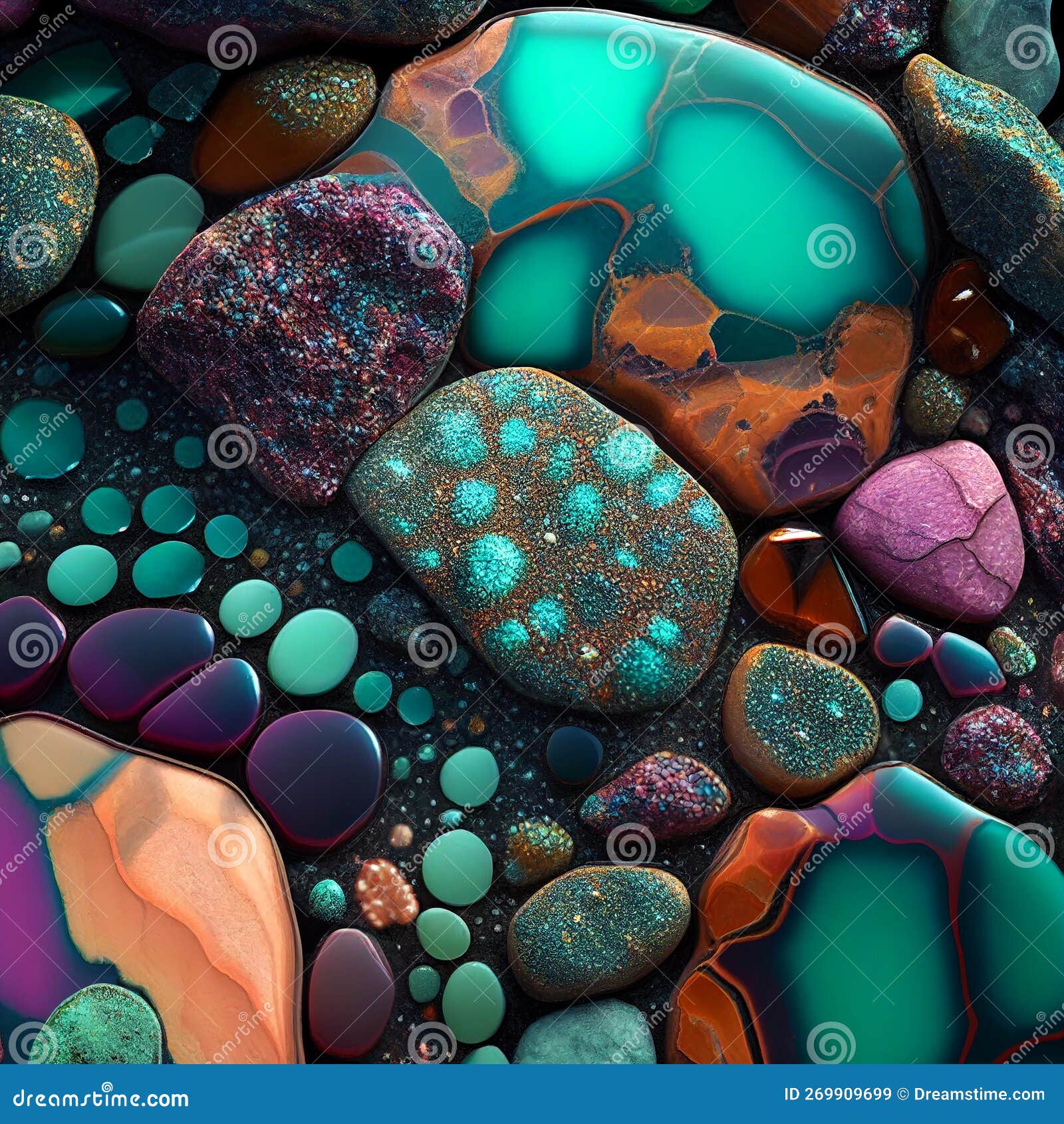 Colorful Stone Textures Composition. Generative Ai. Stock Illustration ...