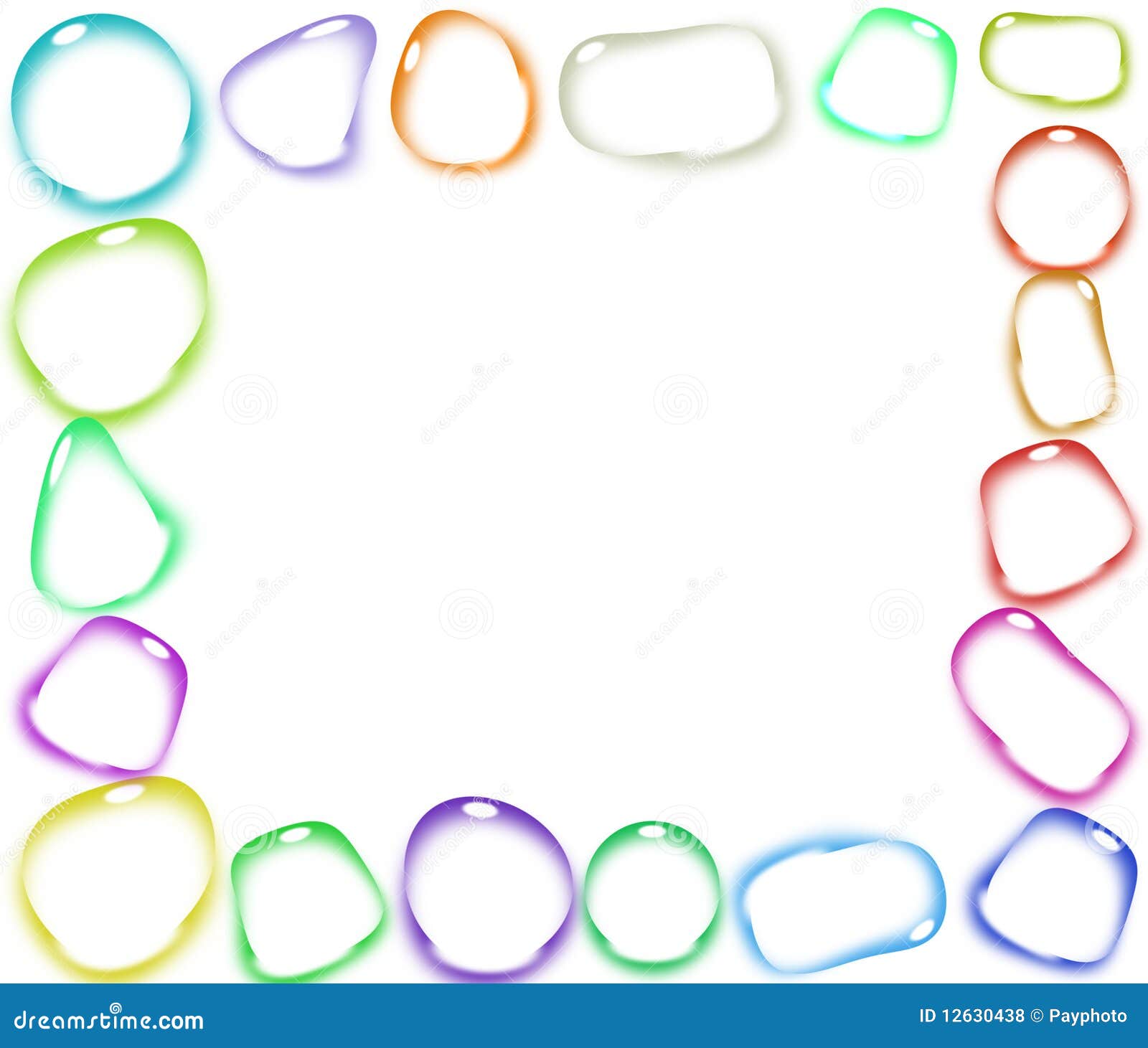 Colorful stones border stock illustration. Illustration of glass - 12630438