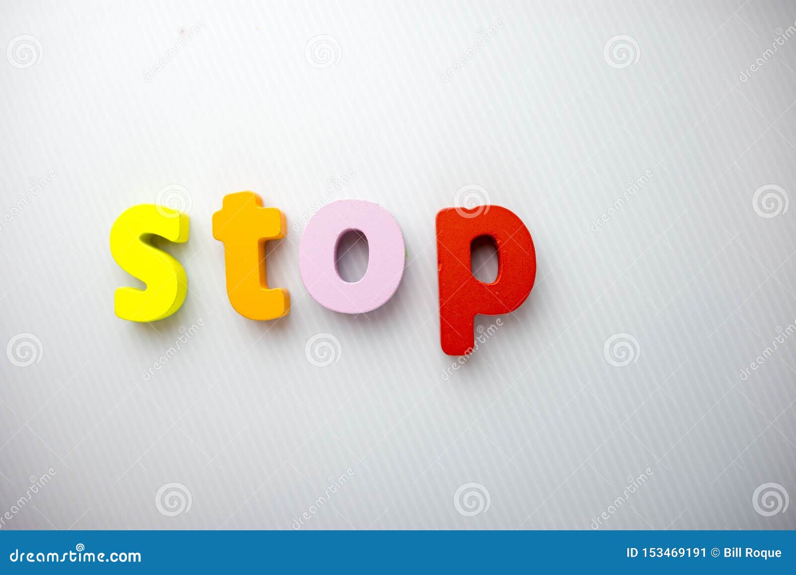 Colorful Stop Letters with White Background Stock Image - Image of ...