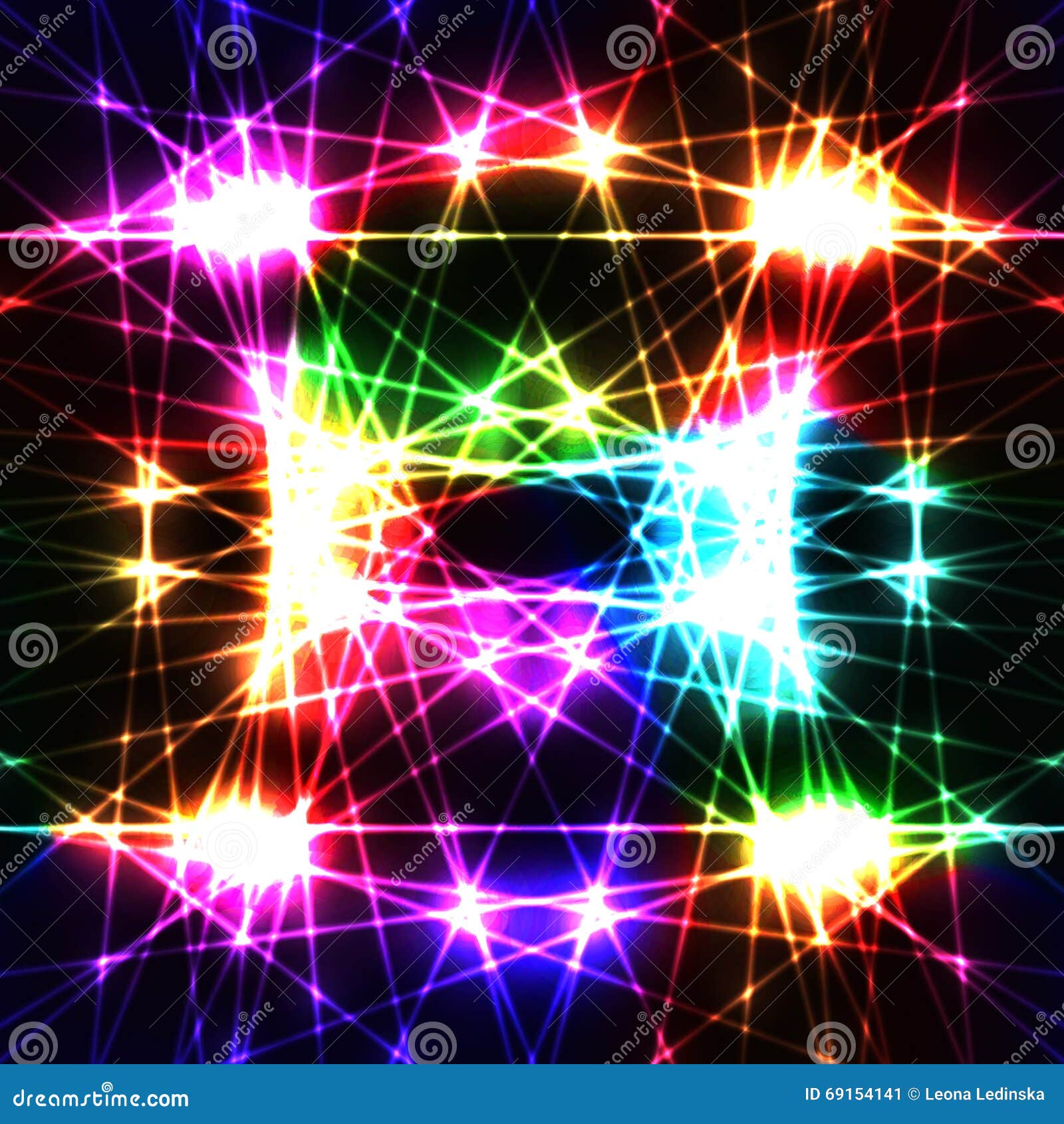 Colorful Storm - Neon Beams on Black Background Stock Vector ...