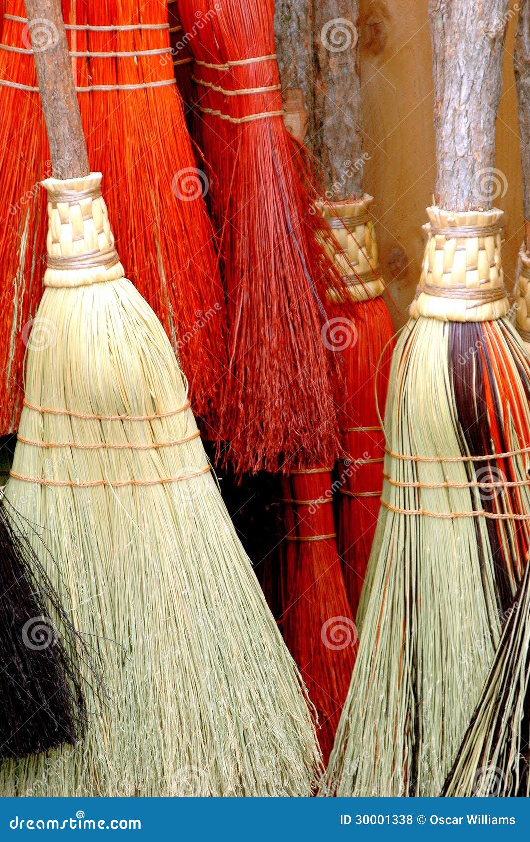 Colorful brooms. stock photo. Image of brooms, colorful - 30001338