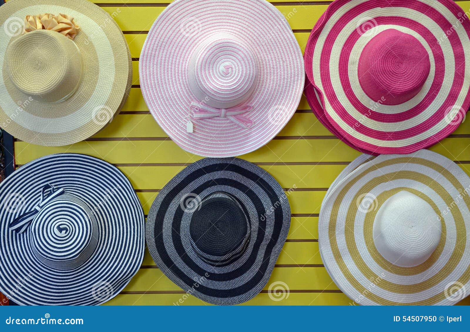 Colorful straw hats stock photo. Image of striped, style - 54507950