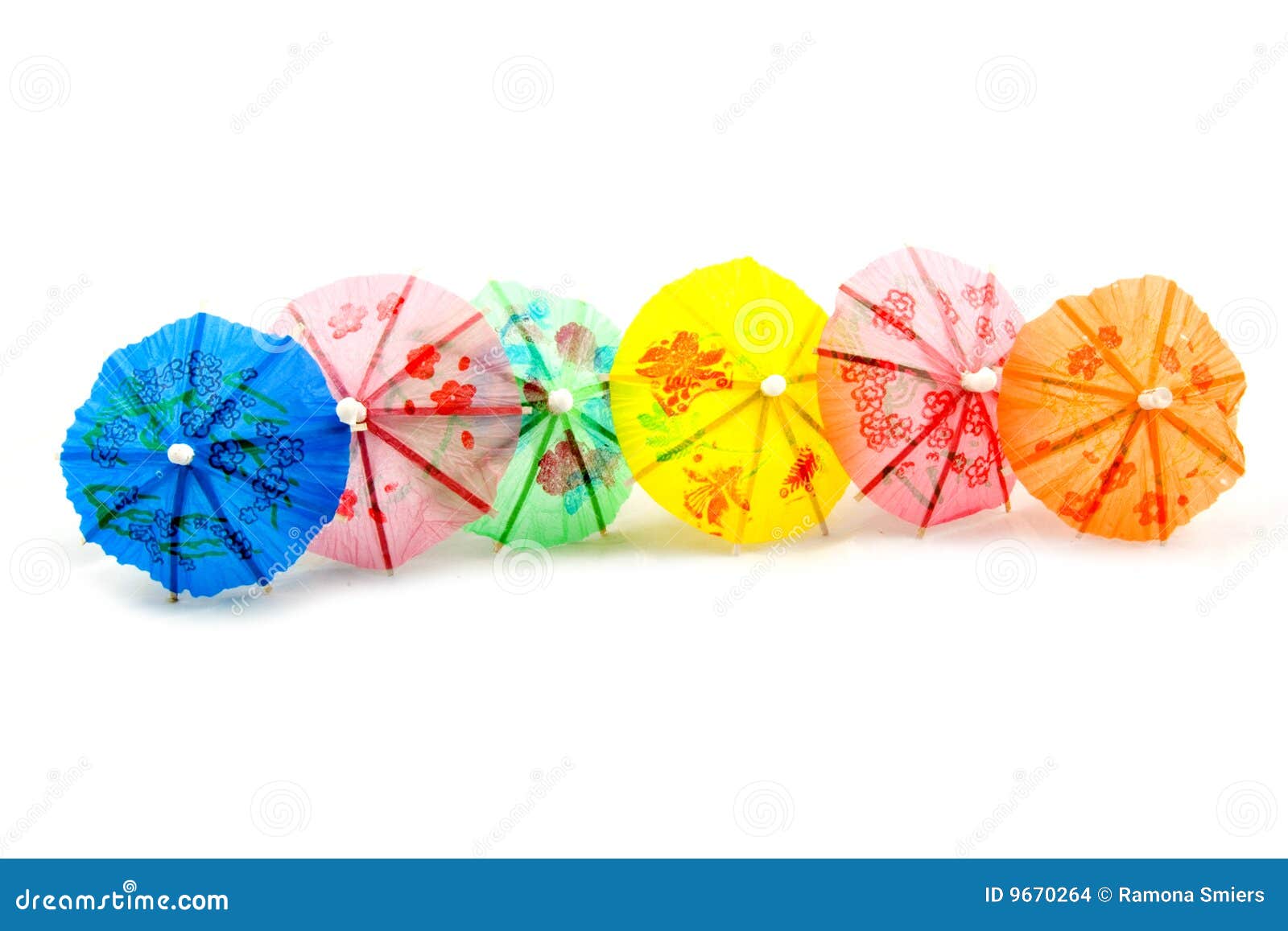 Colorful straw parasol stock photo. Image of isolated - 9670264