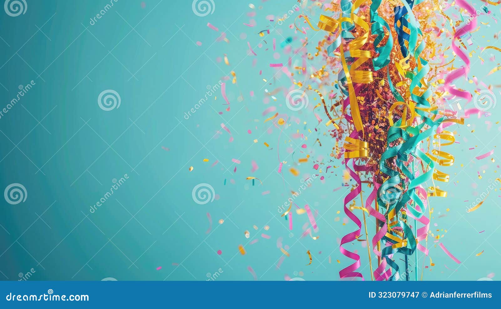 A Colorful Streamer with a Blue Background Stock Image - Image of ...