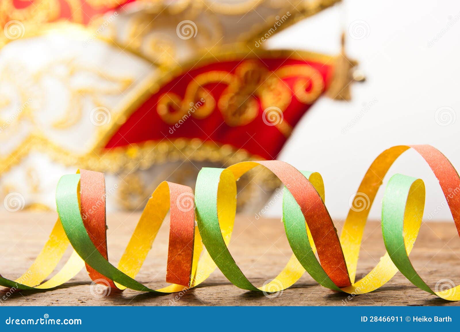 Colorful Streamers and Carnival Hat Stock Image - Image of confetti ...