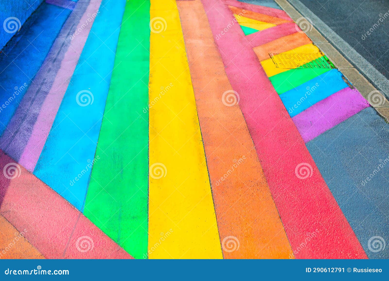 Colorful street crossing editorial photo. Image of abstract - 290612791