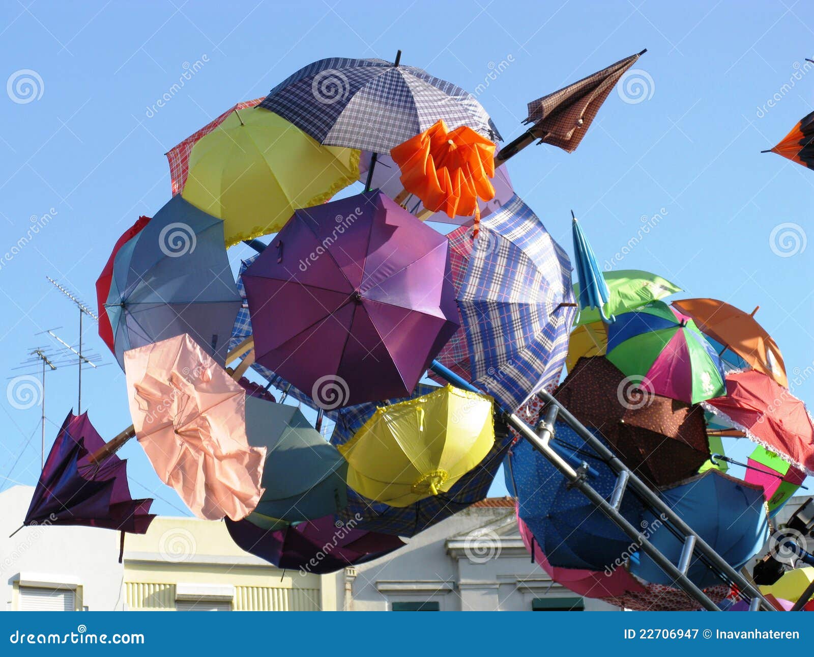 Colorful street decoration stock image. Image of rain - 22706947