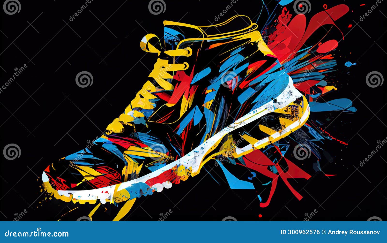 A Colorful Street Running Shoe Concept. AI Render. Stock Photo - Image ...